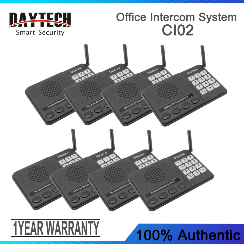 Daytech Wireless Office Intercom System10 Channel Used for Office Hotel Villa Home 8PCS Pack ...