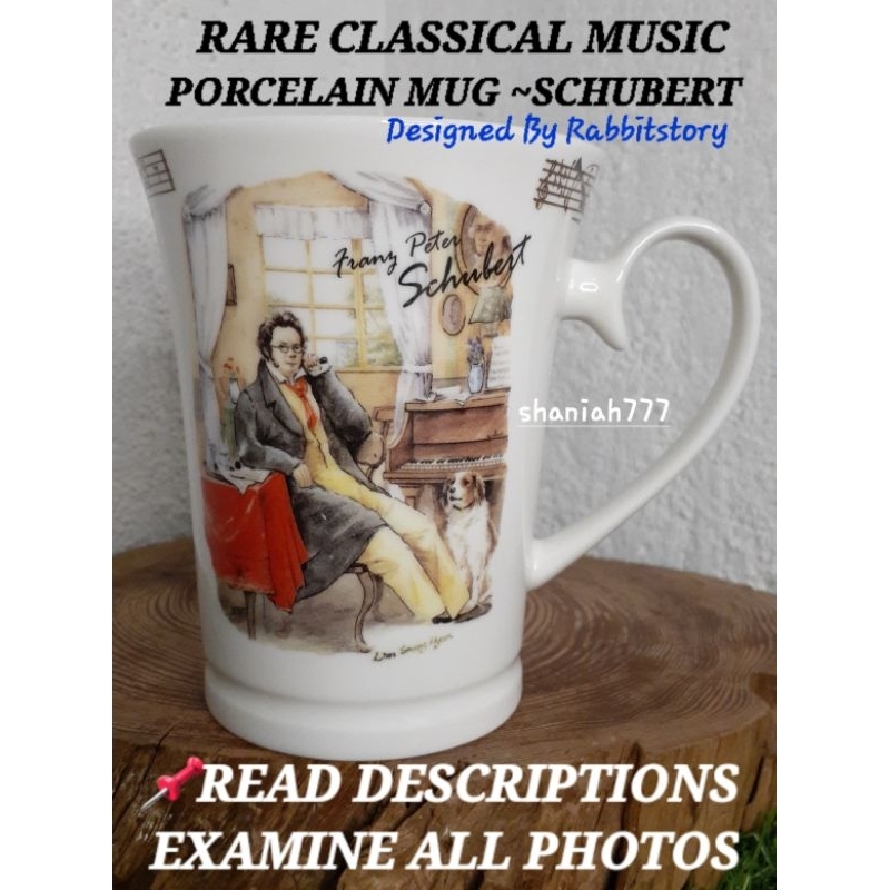 RARE Classical Music Porcelain Mug ~SCHUBERT~ Designed by Rabbitstory ...