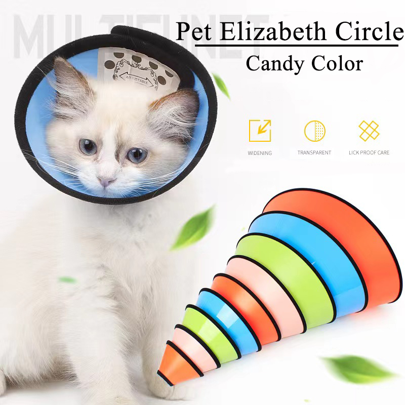Adjustable Pet Elizabeth Cone E-Collar Dog cat Head Cover Anti-Biting s ...
