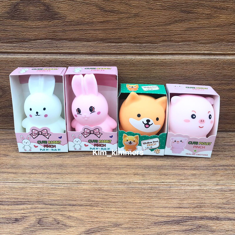 Cute Rabbit Dog Pig Piglet Pinch Toy Squeeze Soft Squishy squish toy with box for kids Squish ...