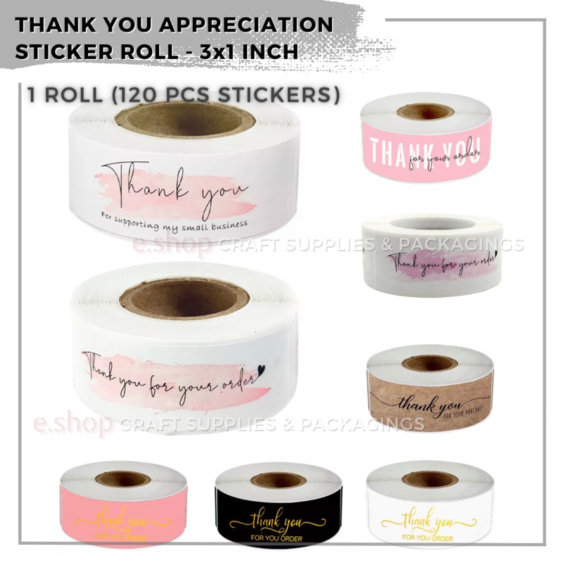 Thank You Rectangle Sticker Roll | Shopee Philippines