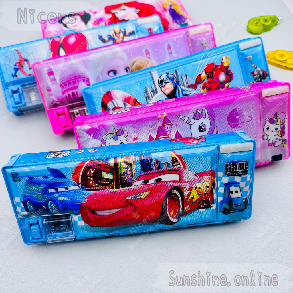 Plastic Pencil Box W/sharpener 22.5x8.8x3.5cm Pencil Case #168-19 ...