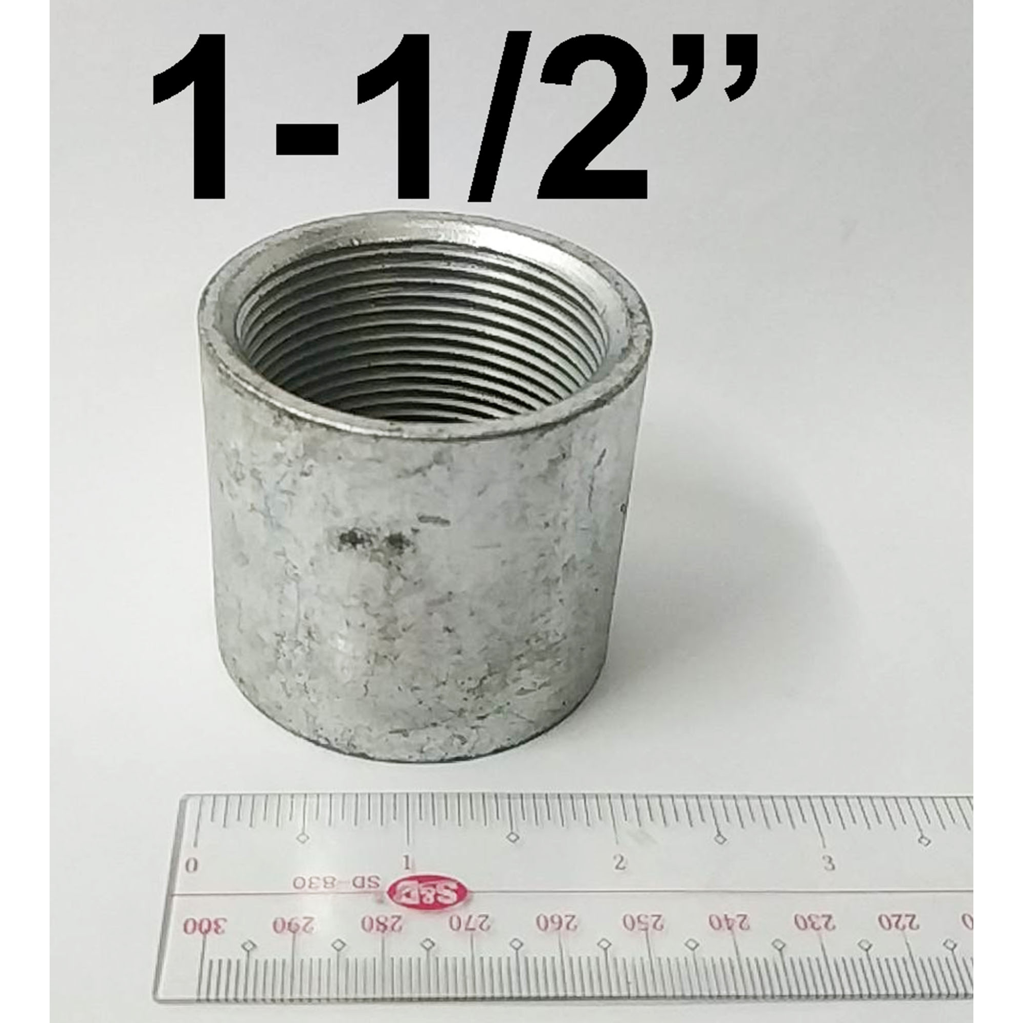 GI FRANCE COUPLING 1-1/2" SCH40 THREADED SCREW TYPE GALVANIZED IRON ...