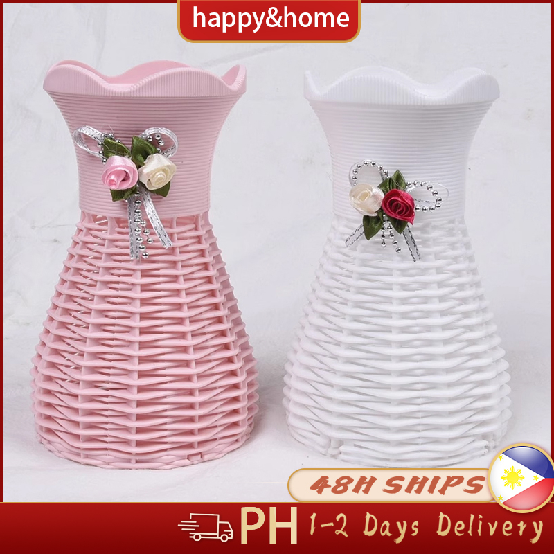 Ins PE Plastic Vases Imitation Ceramic Flower Pot Vase Nordic Style ...