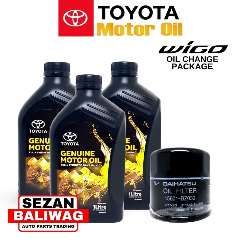 5W-30 FULLY SYNTHETIC 3 LITERS W/ OIL FILTER FOR WIGO ORIGINAL TOYOTA ...