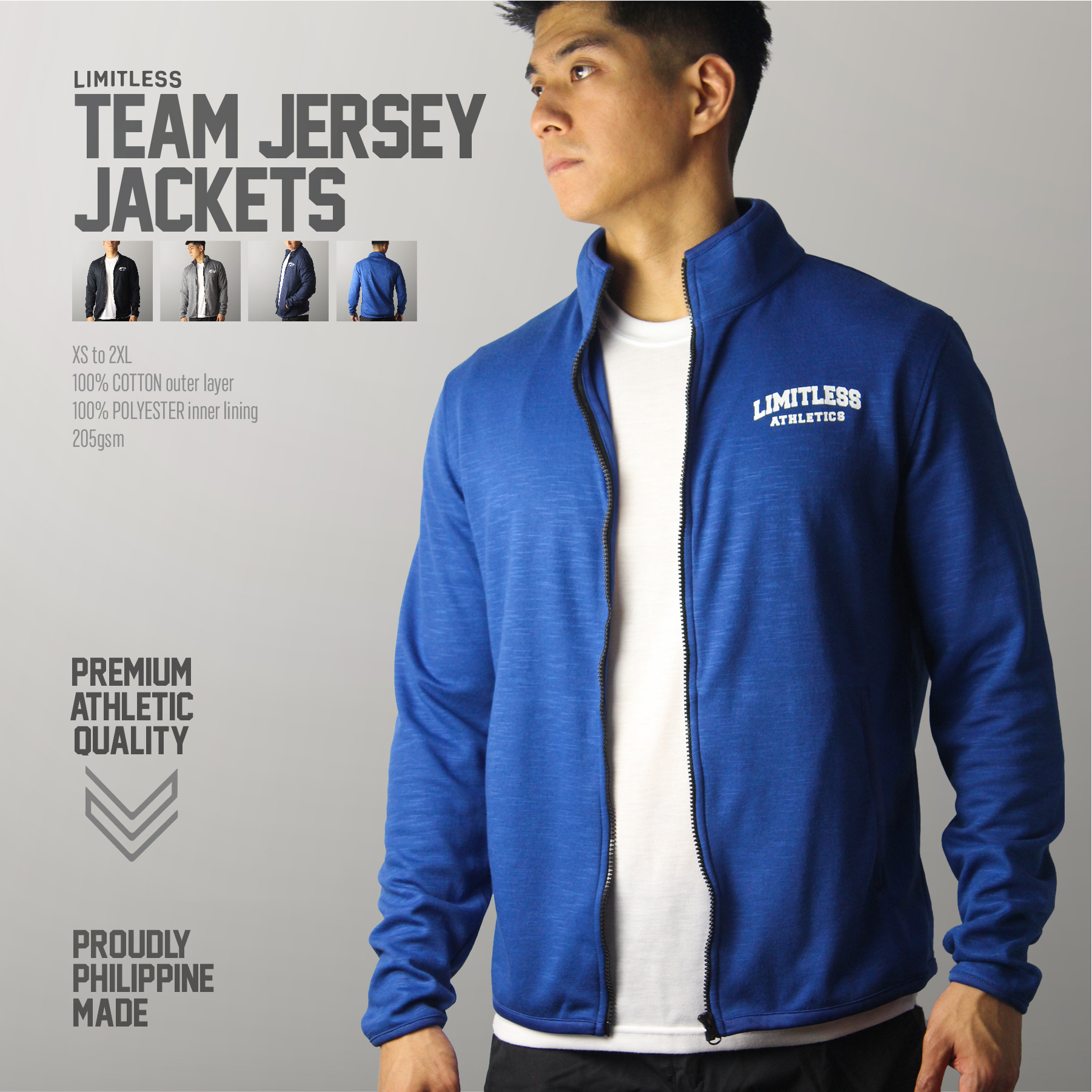 Limitless TJ JACKETS, Collared Team Jersey Drifit Inner Layer with Side ...