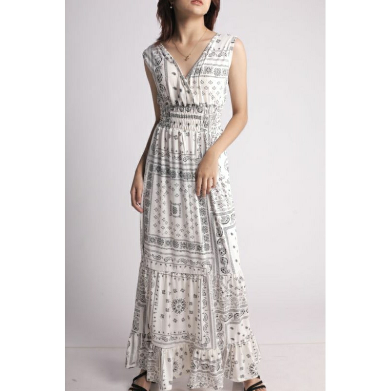 Austria Smocking Maxi Dress - White | Shopee Philippines