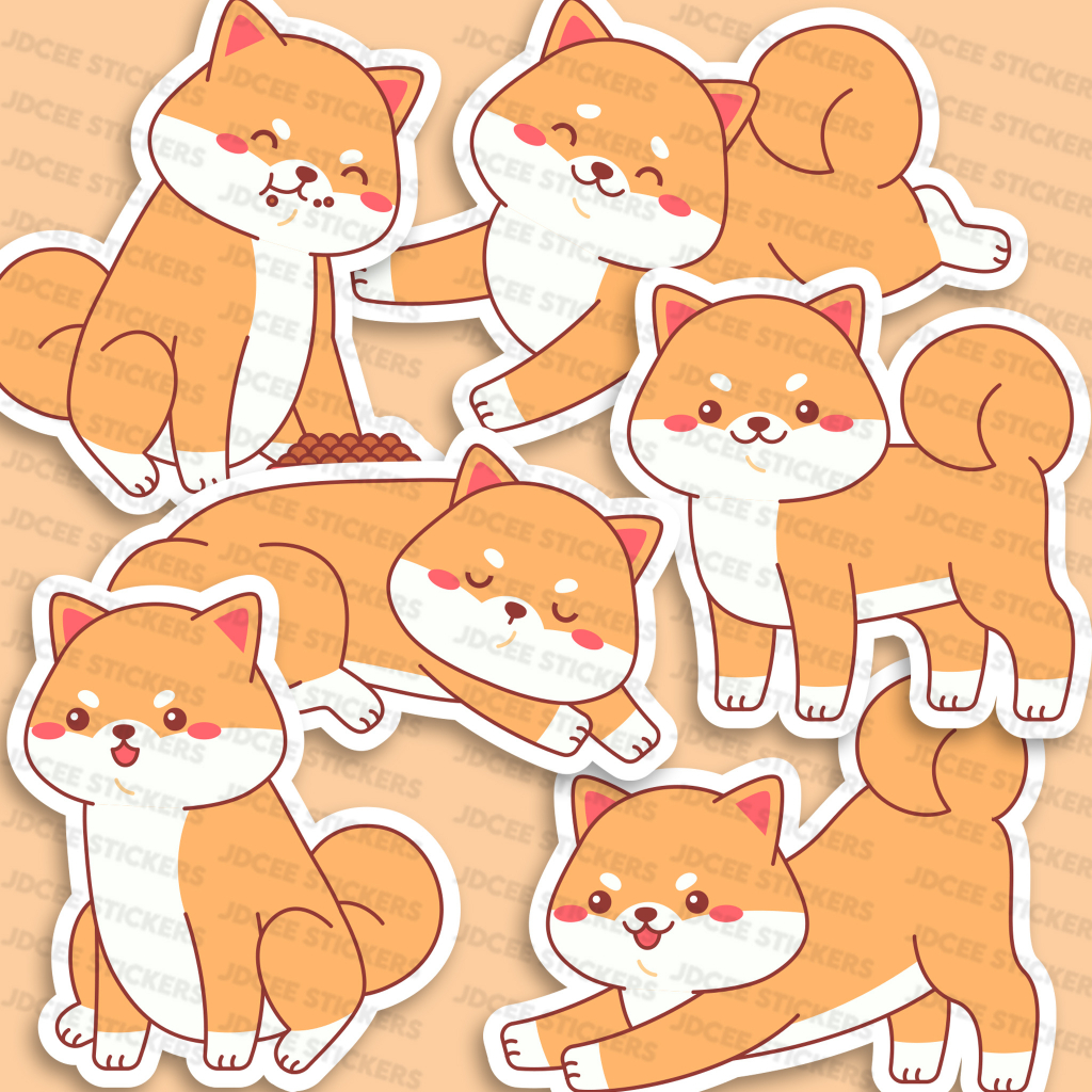 Cute Dog Animal | Shiba Inu Dog Waterproof Vinyl Car Motor Bike Laptop ...