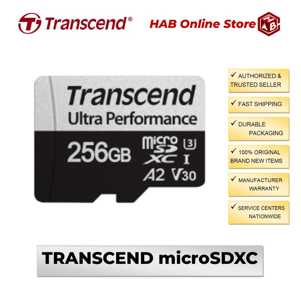 Ultra-Performance USD340s Transcend MicroSD 64gb 128gb 256gb | Shopee ...