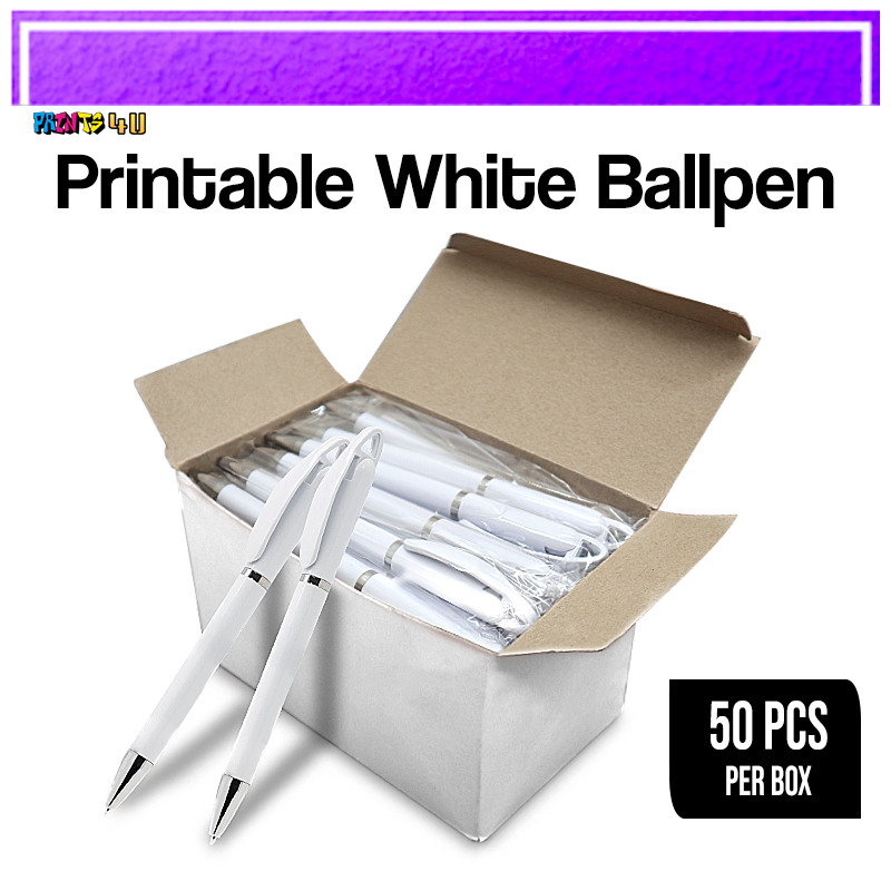 50pcs White Printable Ballpen Using Laser Decal UV Stickers Sublimation ...