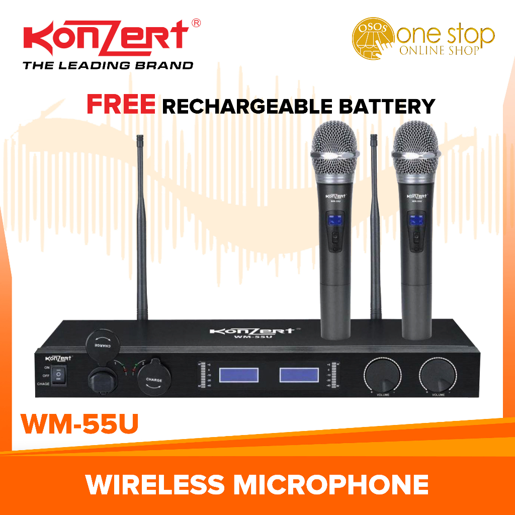 Konzert Original WM-55U Dual Channel UHF Wireless Microphone WM55U ...