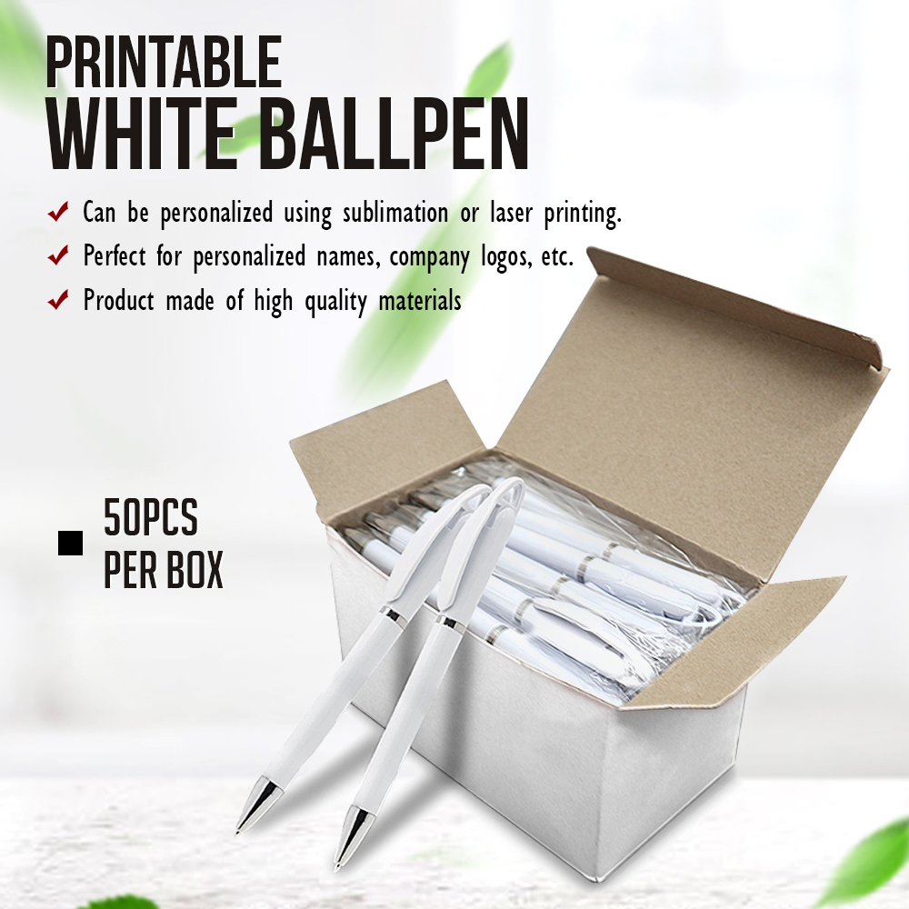 50pcs White Ballpen (Blank Ink) | Shopee Philippines