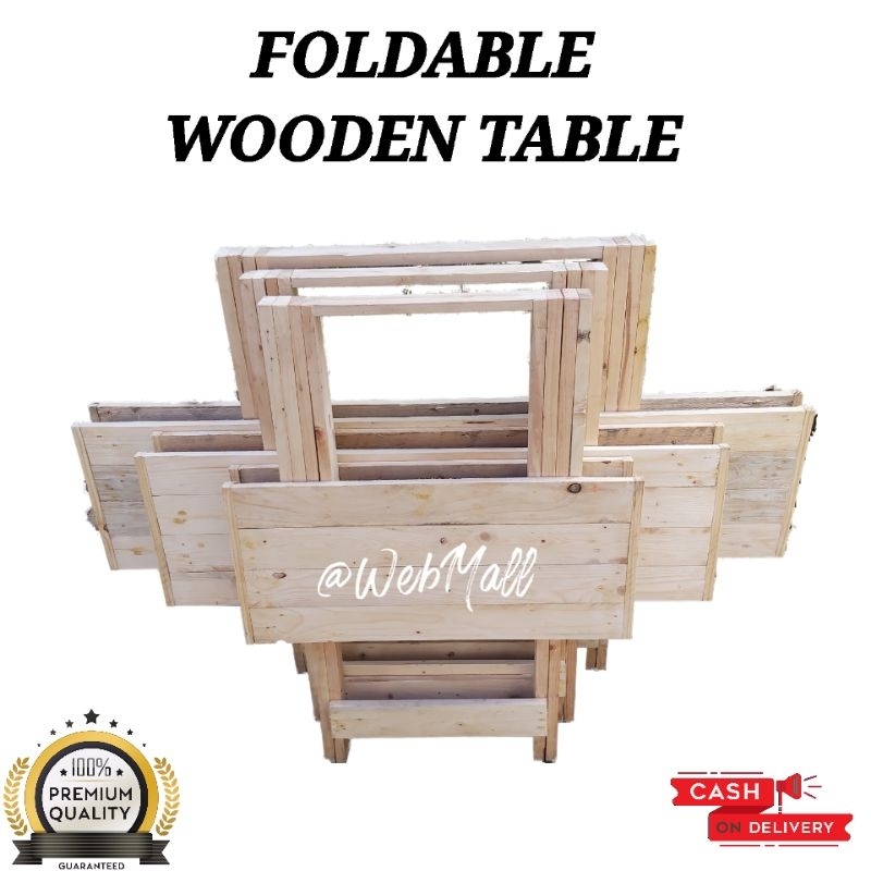 Wooden Table Quality Palochina Wood Foldable Cross Legs | Shopee ...