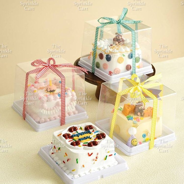 Transparent Square Bento Cake Box Packaging DIY Cake Box Storage TSC ...