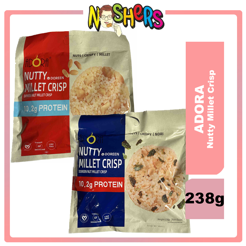Noshers Adora Nutty Millet Crisp 10.2g Protein Healthy Snacks 238g ...