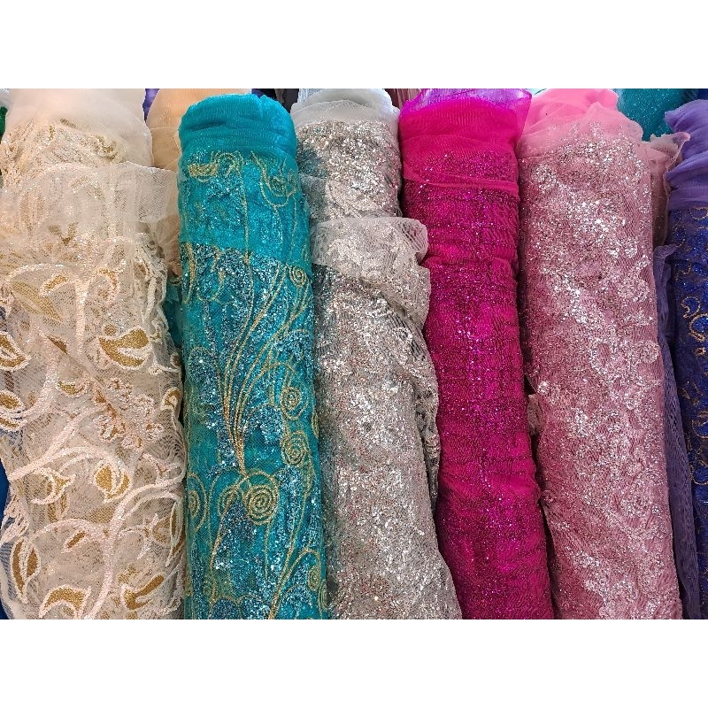 Lace Studded Fabric by yard | Shopee Philippines