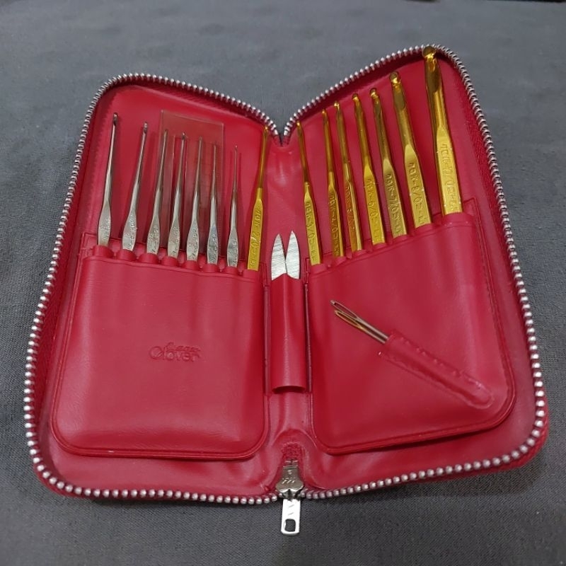 Clover Crochet Hook Set Collection Destash (red complete) | Shopee ...