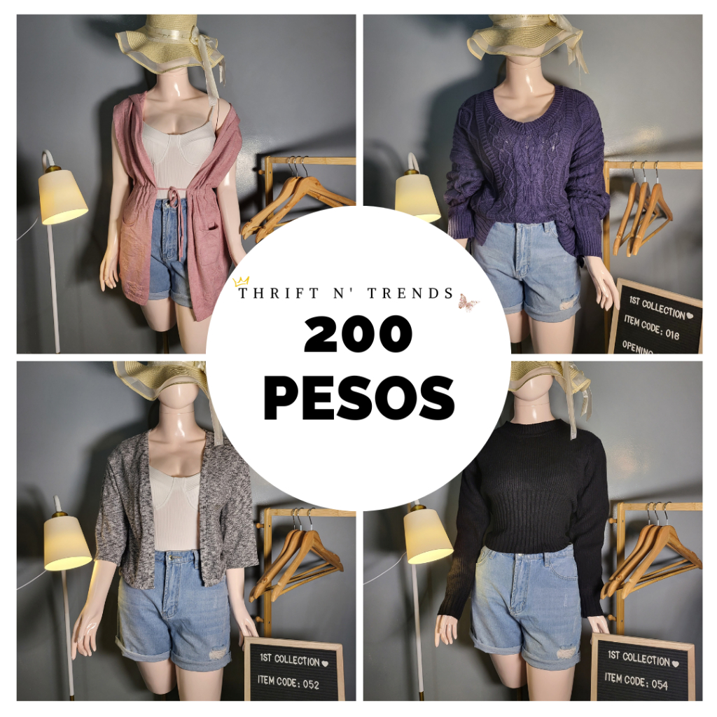 200 PESOS Aesthetic Chunky Knits Sweater Pullover Cardigan Vest (Thrift ... 200 PESOS Aesthetic Chunky Knits Sweater Pullover Cardigan Vest (Thrift ...