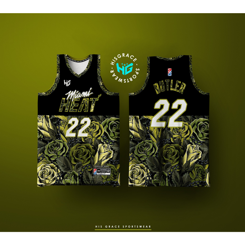145 HG MIAMI HEAT GREEN ROSE CONCEPT JERSEY FULL SUBLIMATION JERSEY ...