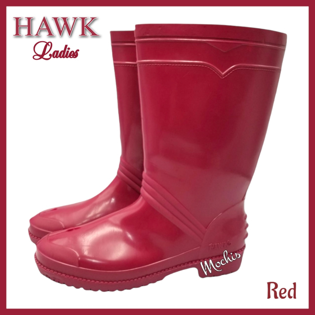 HAWK Ladies Mid-Cut High-Quality Non-Slip color rubber rainboots in ...
