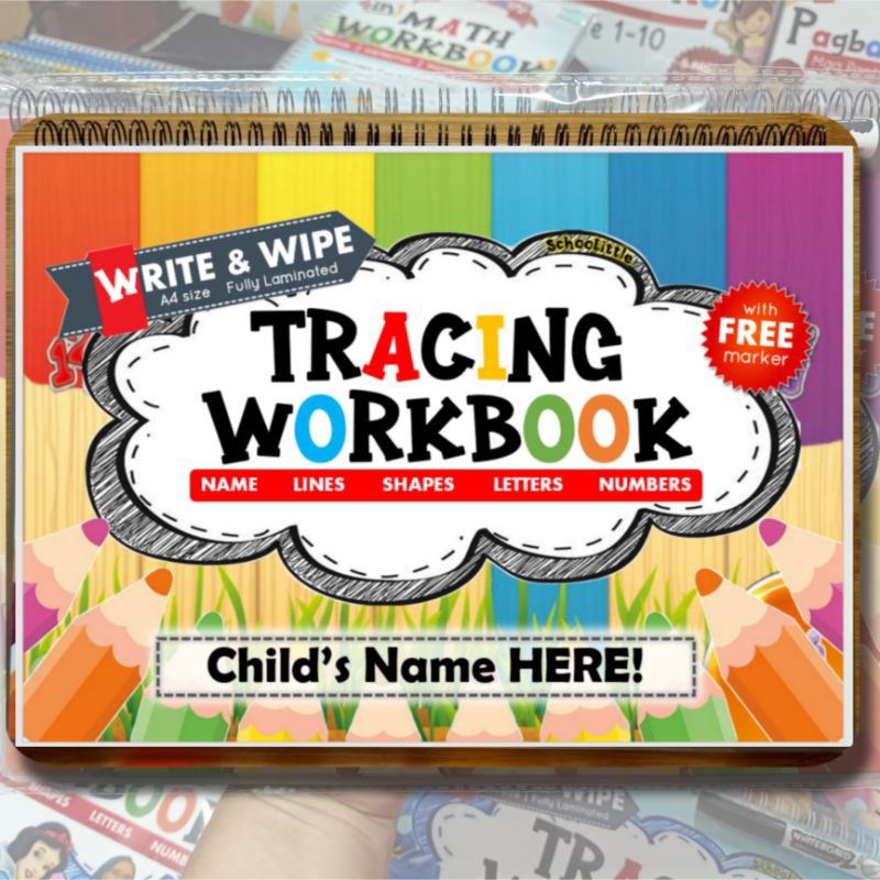 Laminated Tracing Workbook for Kids Ages 3-5 with FREE Marker | A4 size ...