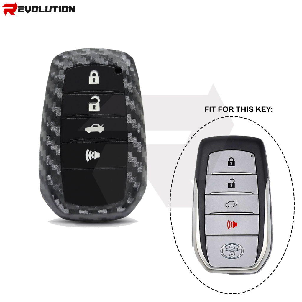 REVO Toyota FORTUNER/ RAV 4/ HILUX 4 Button Carbon fiber Silicone Smart ...