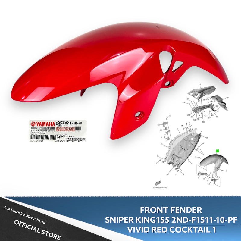 FRONT FENDER SNIPER KING155 2ND-F1511-10 GENUINE | Shopee Philippines
