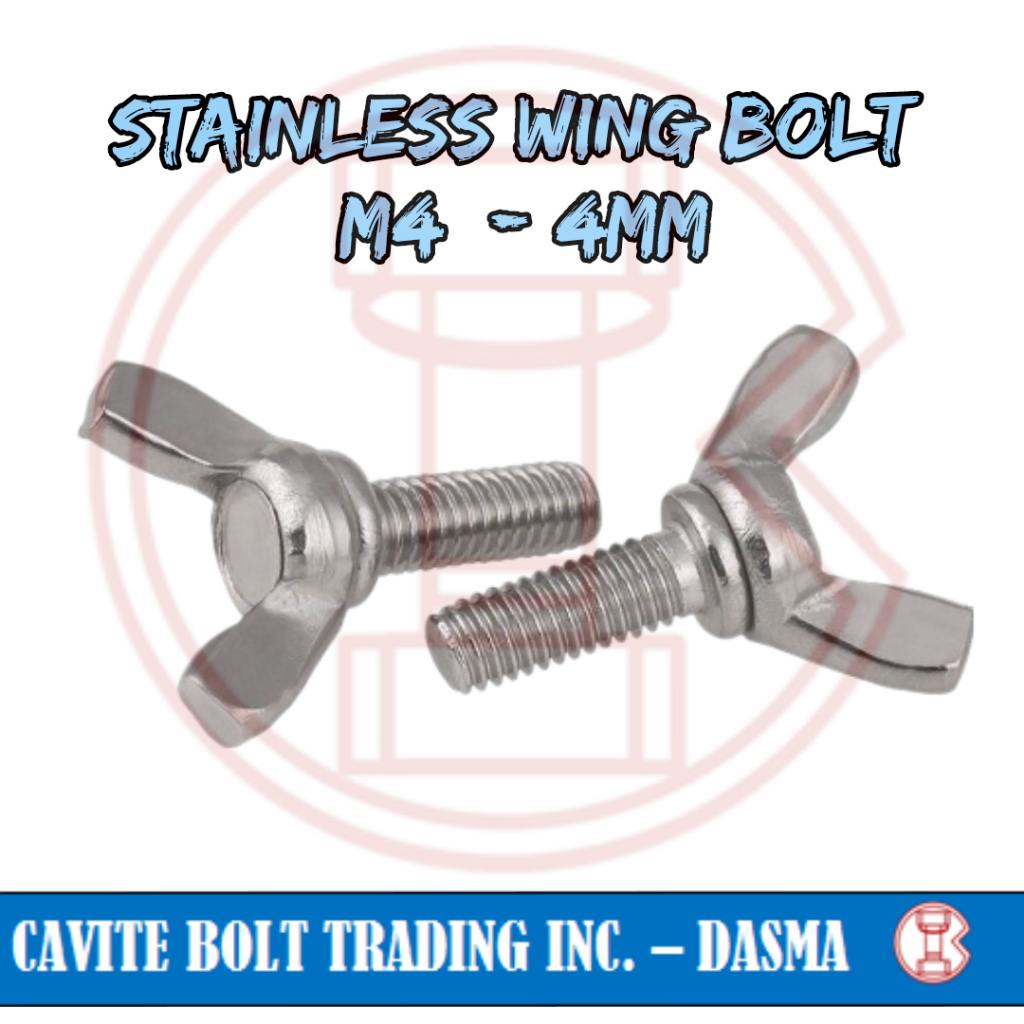 STAINLESS WING BOLT M4/ 4mm (1 PC) | Shopee Philippines