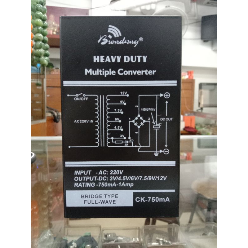 Multiple Converter kit heavy duty 750MA -1Amp. 22OV input 3-12V Output ...
