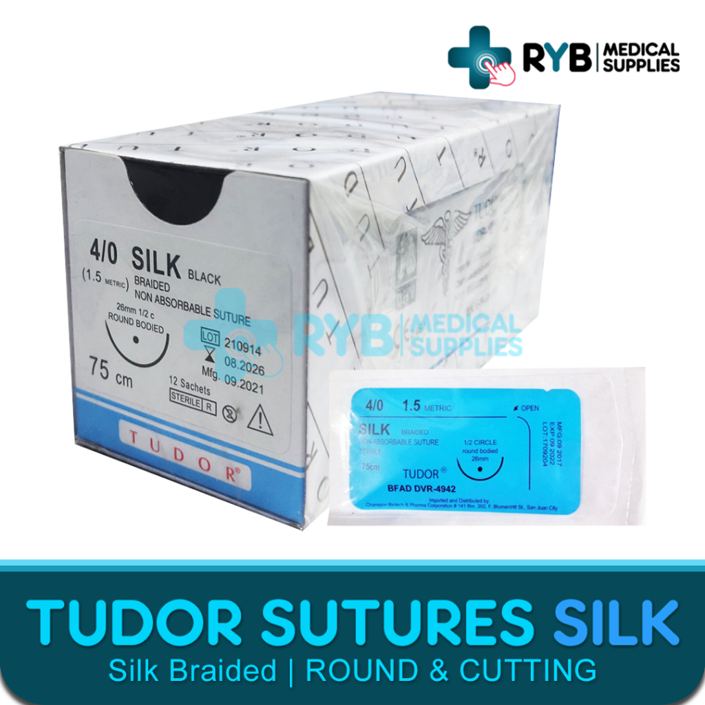 Silk Braided Sutures TUDOR 0, 1, 2, 3, 4 Round and Cutting | Shopee ...