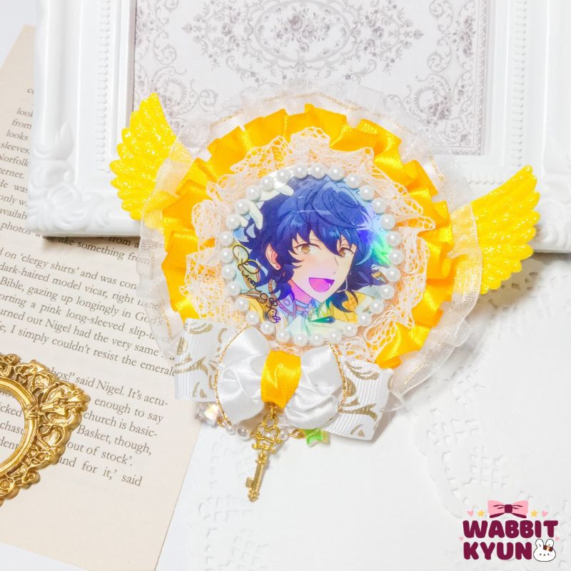 Angel wings theme rosette for can badge/ pins itabag accessories ...