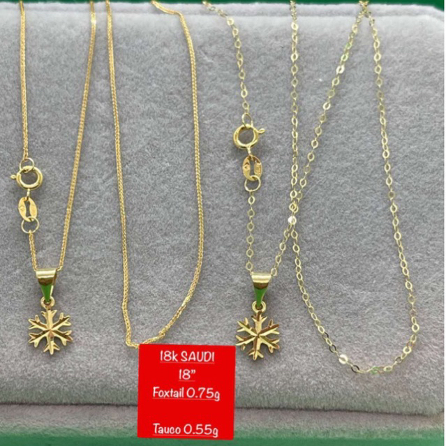 PAWNABLE 18k SAUDI GOLD NECKLACE W/Flakes Pendant | Shopee Philippines