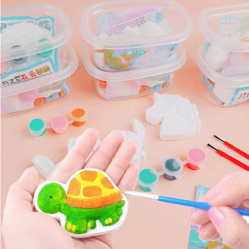 Plaster graffiti DIY paint drawing coloring Plaster Figure Painting Set ...