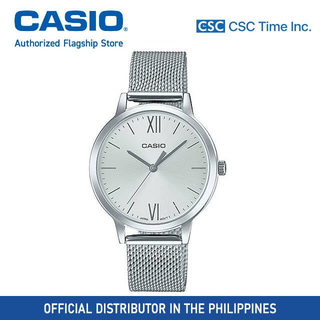 Casio (LTP-E157M-7ADF) Silver Stainless Steel Milanese Mesh Strap Watch ...