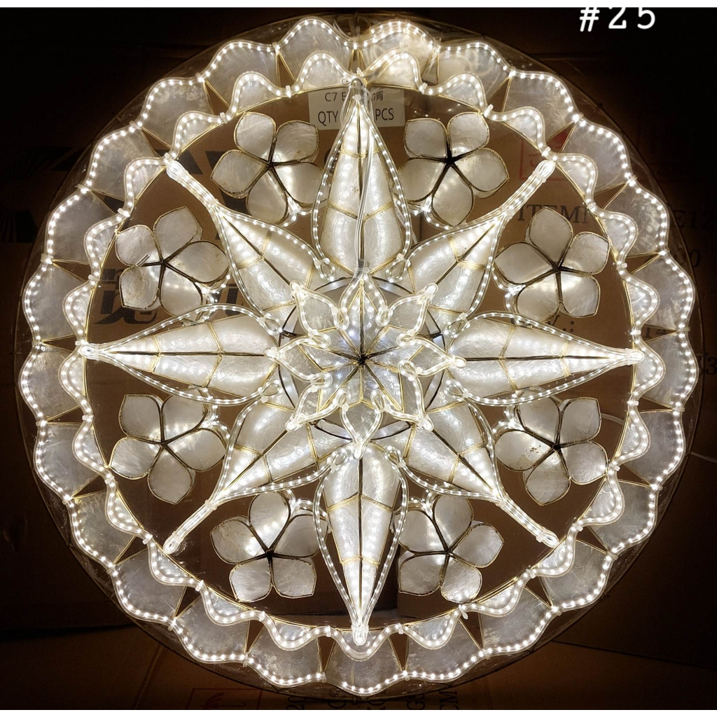 White Tala Parol 25" LED VERSION | Shopee Philippines