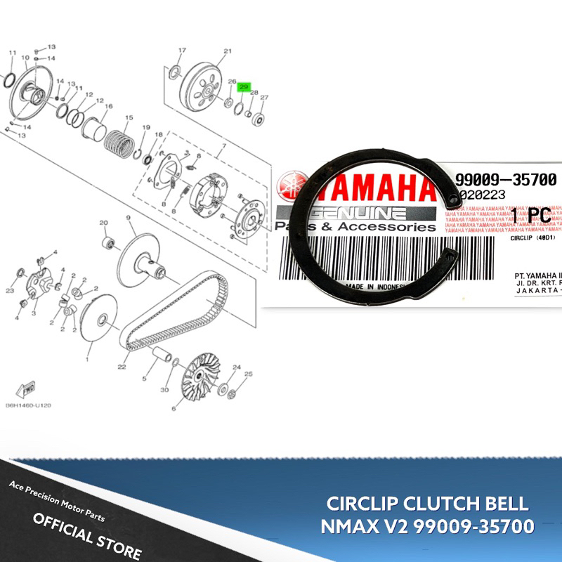 CIRCLIP FOR CLUTCH BELL NMAX V2 99009-35700 | Shopee Philippines