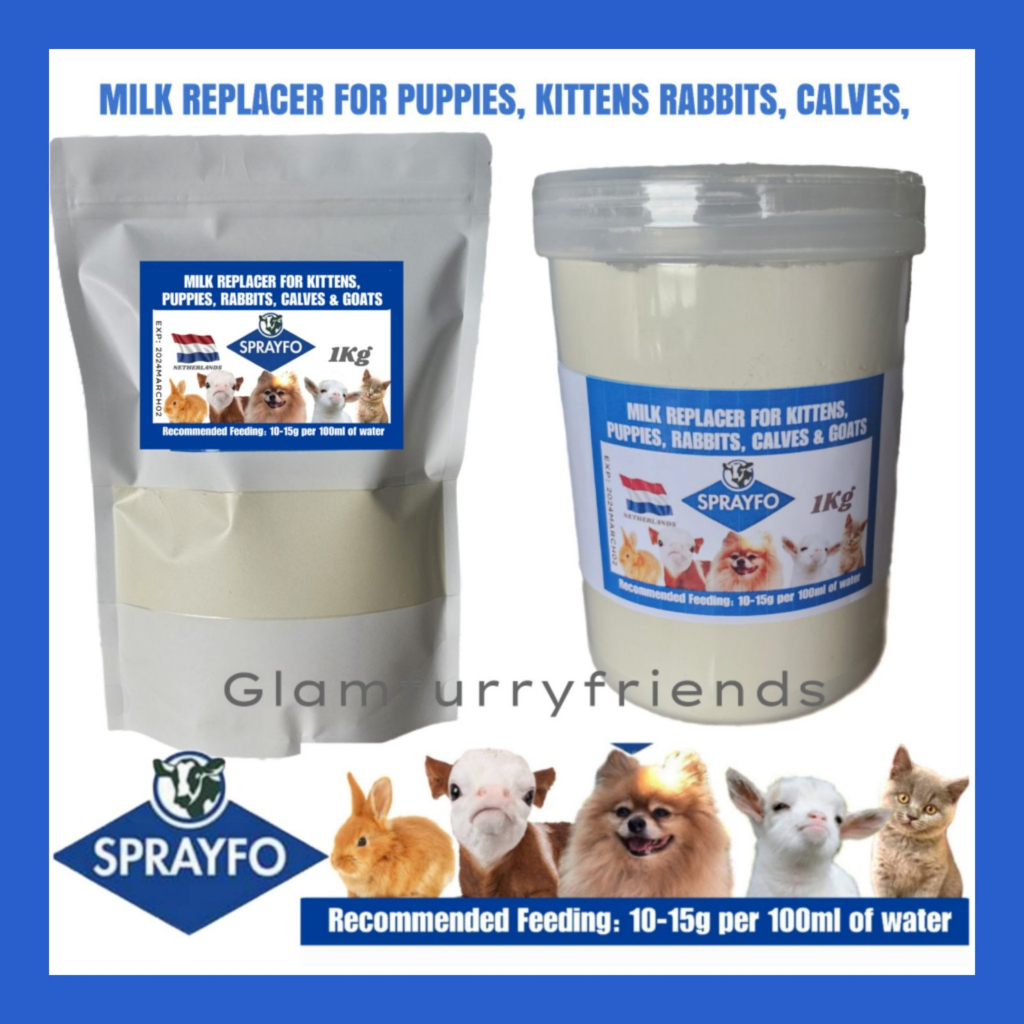 SPRAYFO MILK ONE DAIRY SOLUTION Goat Milk replacer 1kg/200g for cat dog ...