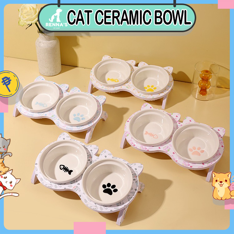 Renna's Cat Ceramic Bowl Cat Food Bowl Dog Bowl Large Caliber Anti-over ...