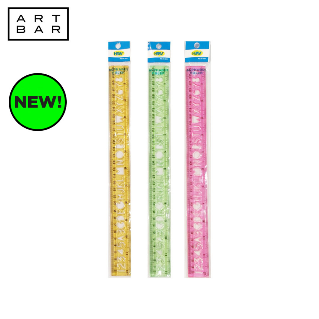 Plastic Ruler 12inch with Lettering Guide Small - Art Bar | Shopee ...