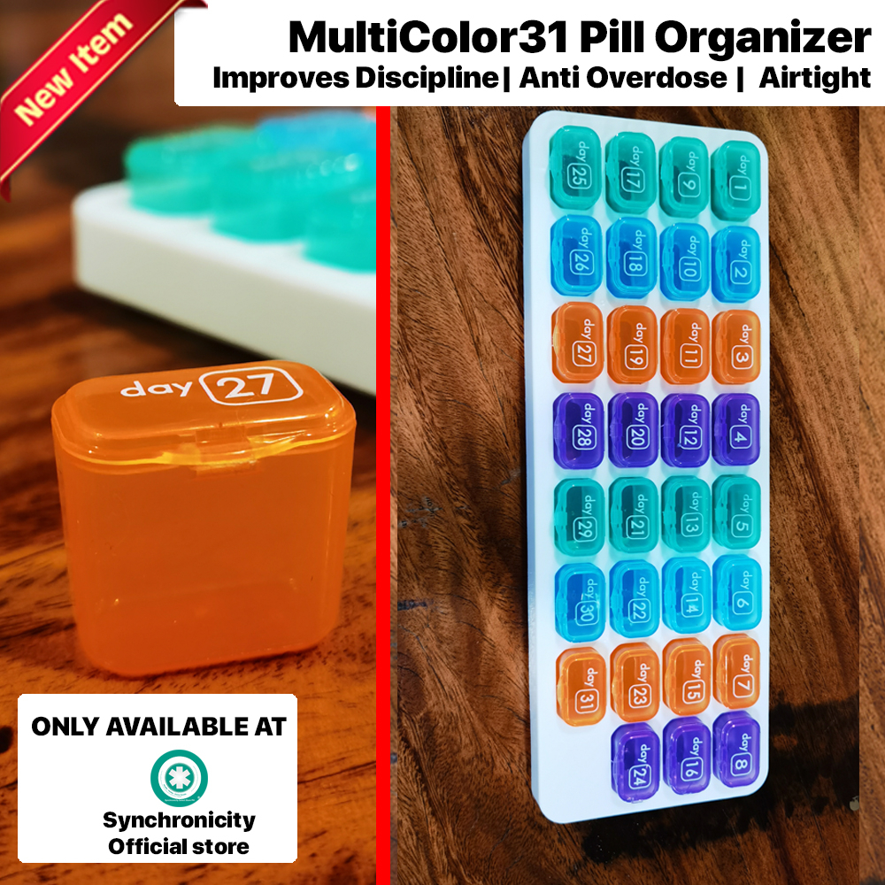 Pill Box JP7X3 31 Day Medicine Tablet Dispenser Organizer Weekly ...