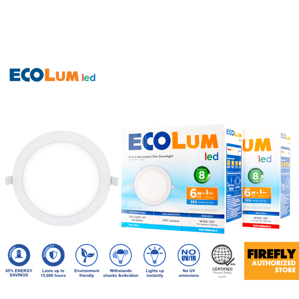 Ecolum Round LED Recessed Slim Downlight | Shopee Philippines