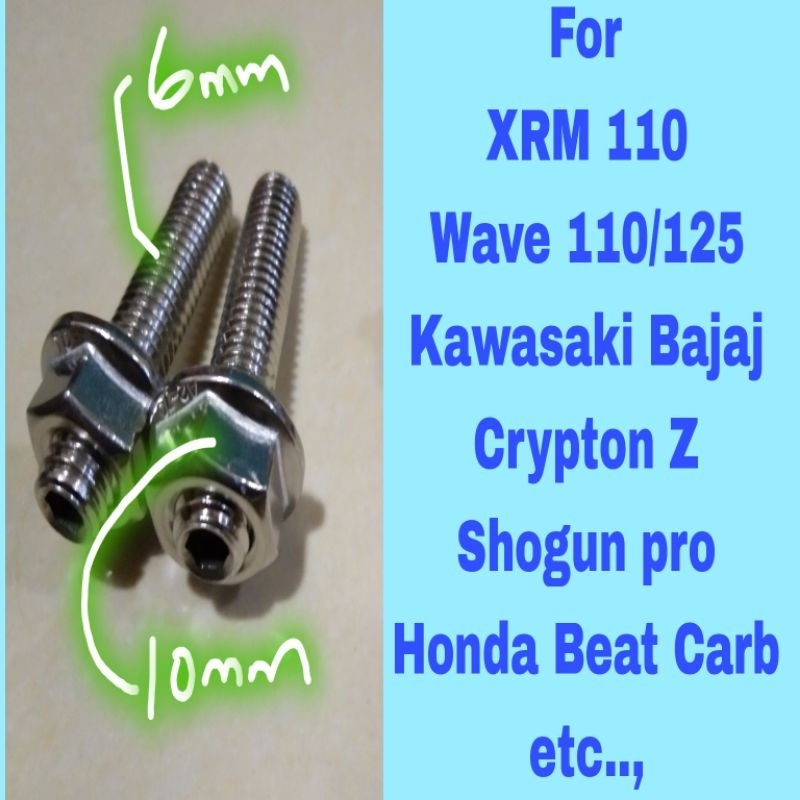 Exhaust Stud Bolts (2pcs) 6mmx35mm for XRM,Kawasaki,Crypton Z,Honda ...