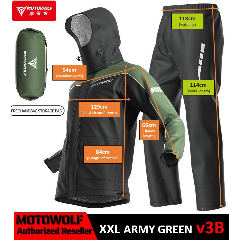 MOTOWOLF RAINCOAT. JACKET and PANTS. MDL0401 V1, MDL0403 V3 AND ...