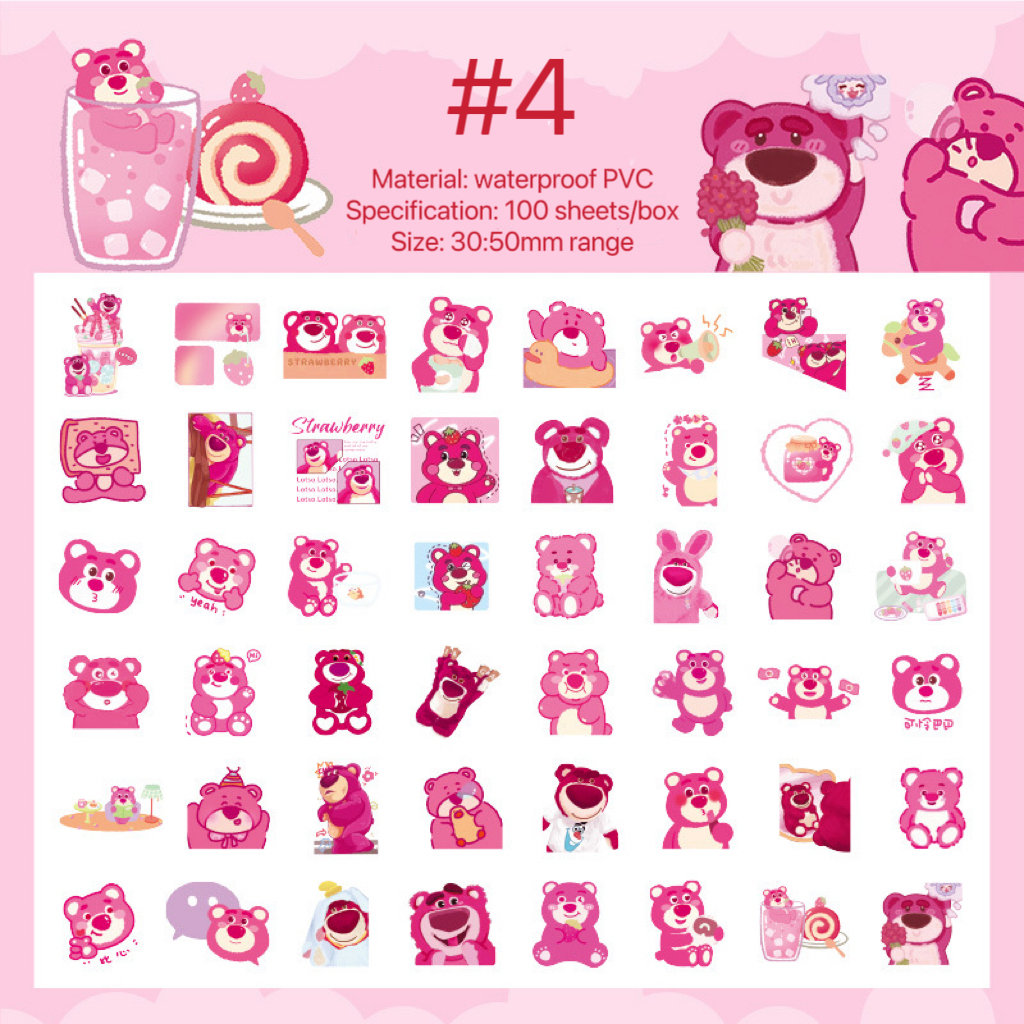100 pcs pvc cute cartoon goo card sticker set | Shopee Philippines