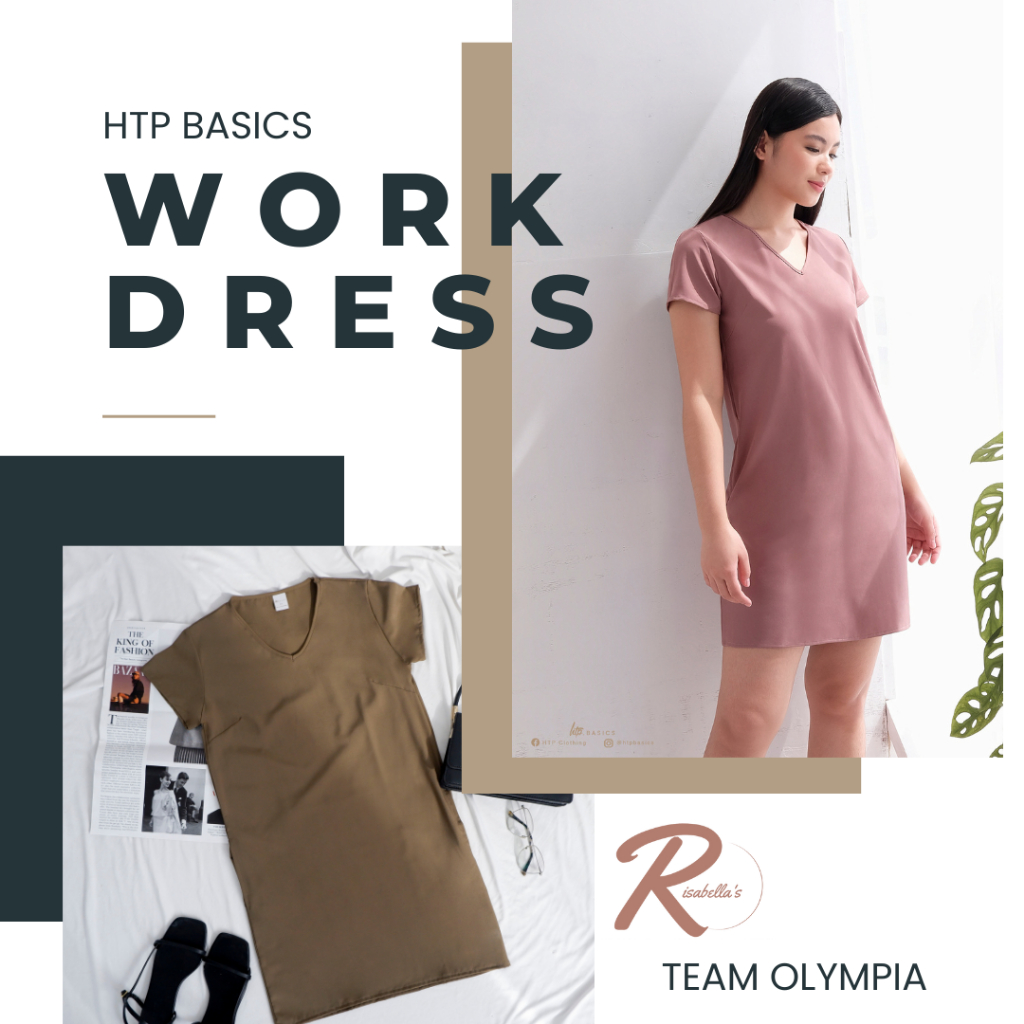 HTP Basics V-neck Work Dress with Pockets (More Colors) - Polyblend ...