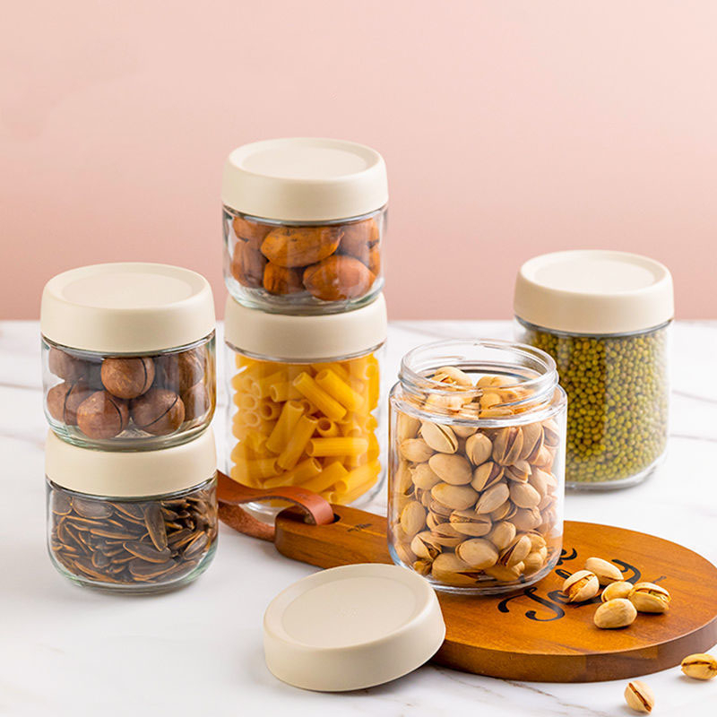 Food grade glass bottle airtight jar fully enclosed storage jar ...