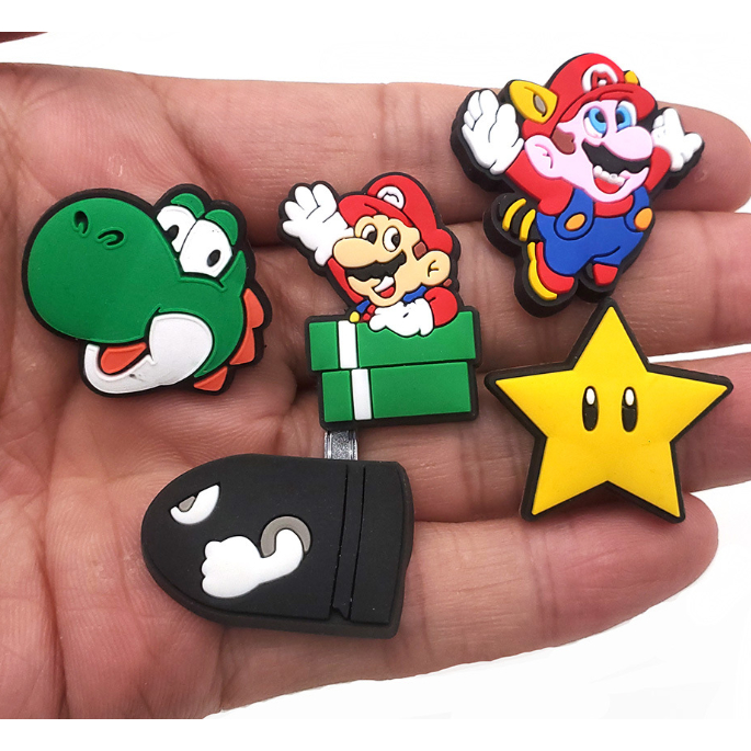 New Crocs Mario pins jibbitz for shoes bags Cod# | Shopee Philippines