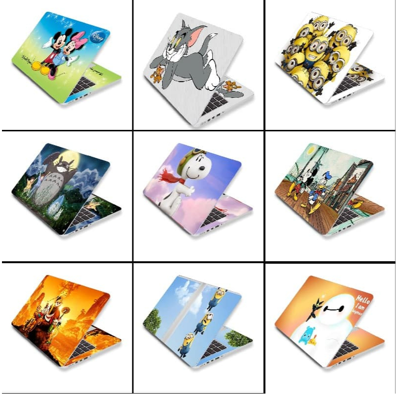 Cartoon Theme Laptop Sticker 2Pcs Set Protector Cover Universal ...