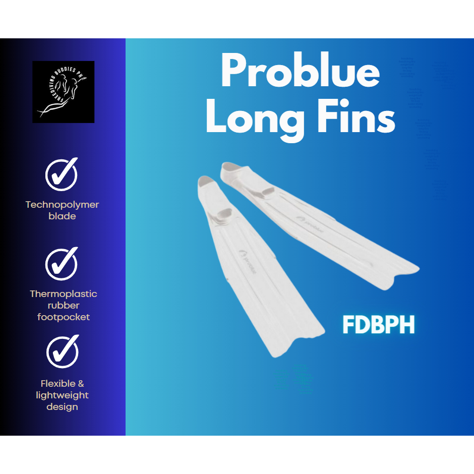 PROBLUE Plastic Long Fins Freediving Scubadiving Spearfishing Swimming ...