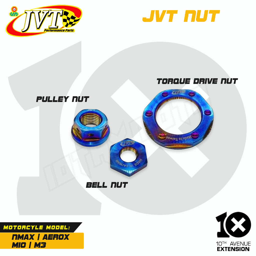 10THX JVT Clutch Bell Nut, Torque Drive Nut & Pulley Nut for NMAX ...